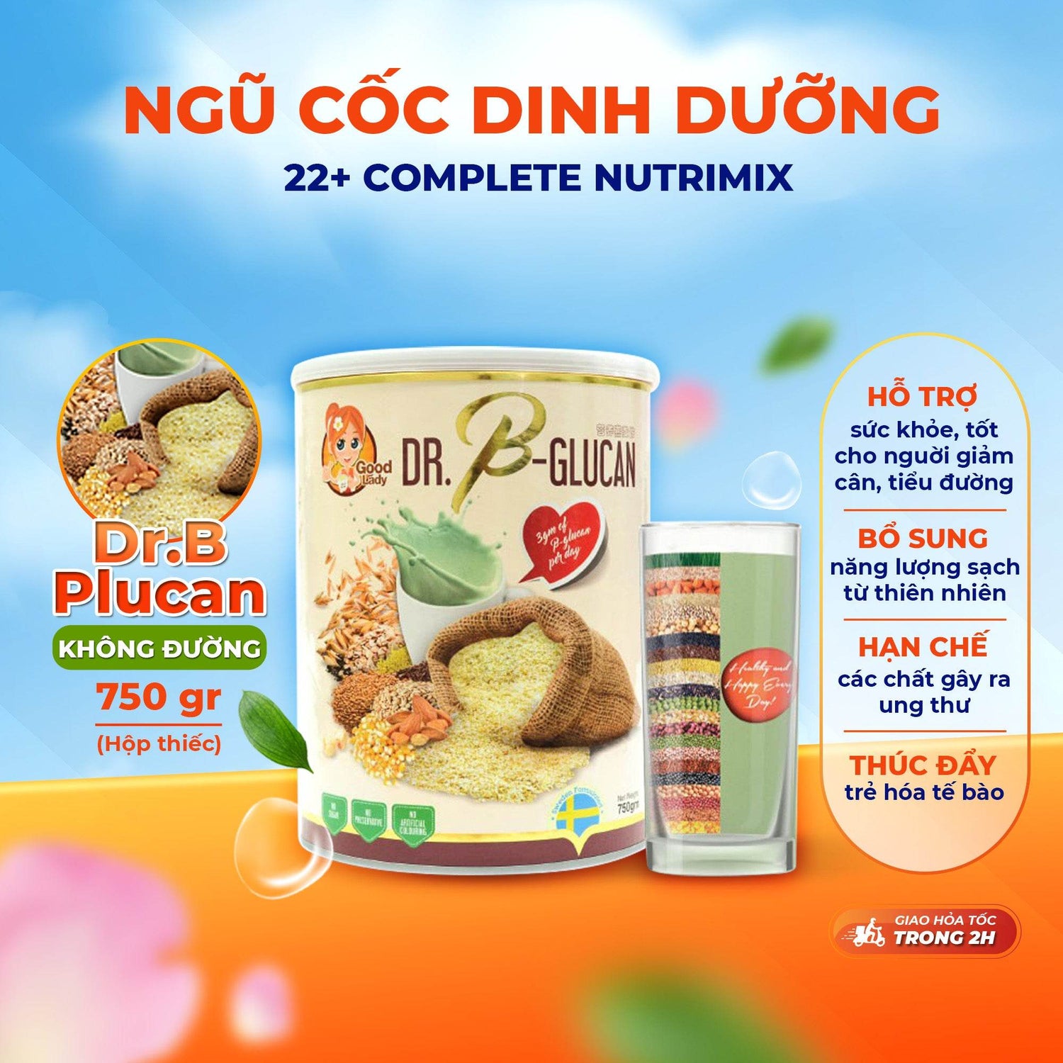 Bột Ngũ Cốc Dinh Dưỡng 22 Complete Nutrimix (750 G/Hộp Thiếc) – ABcare